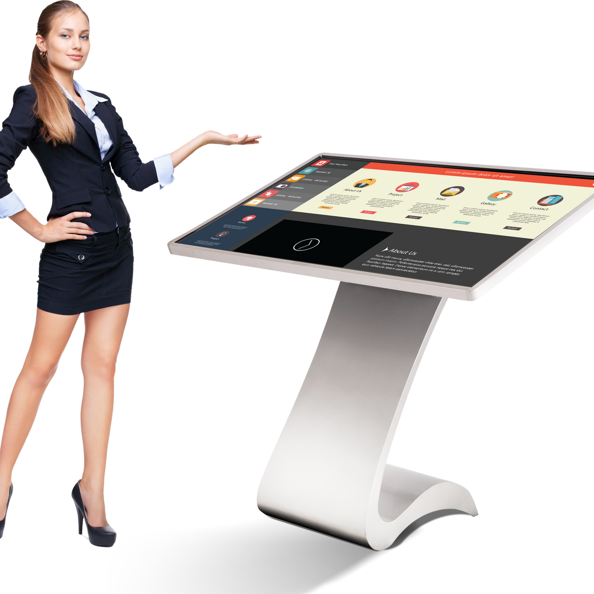 4K Screen S-Design Touch Screen Computer Kiosk Desk – ledscopic